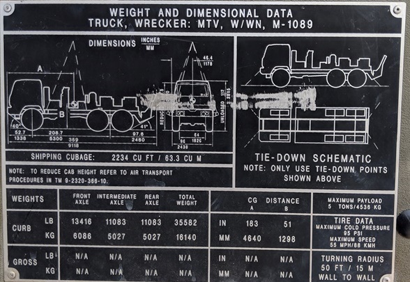 1994 6x6 Stewart & Stevenson M1089 Wrecker for Sale